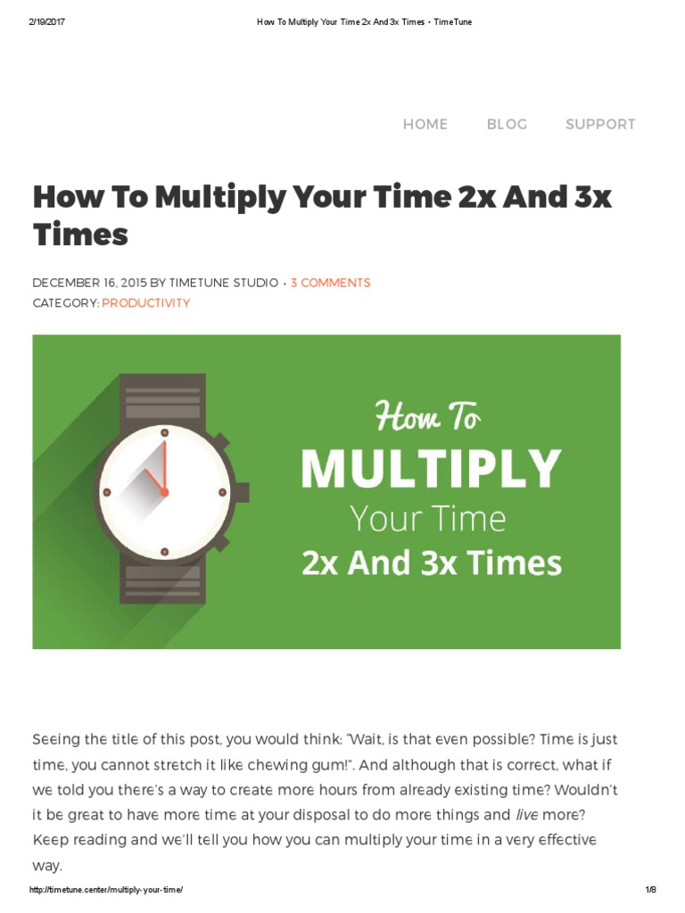 How To Multiply Your Time 2x and 3x Times - TimeTune | PDF | Attention ...