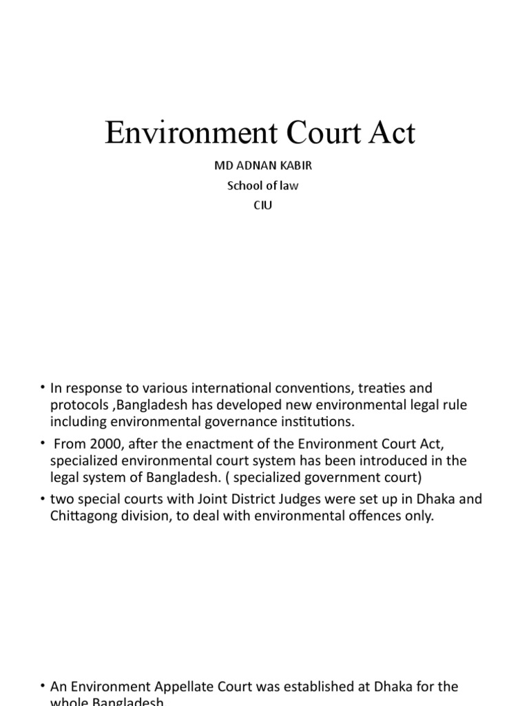 Environment Court Act Part 2 | PDF | Magistrate | Lawsuit