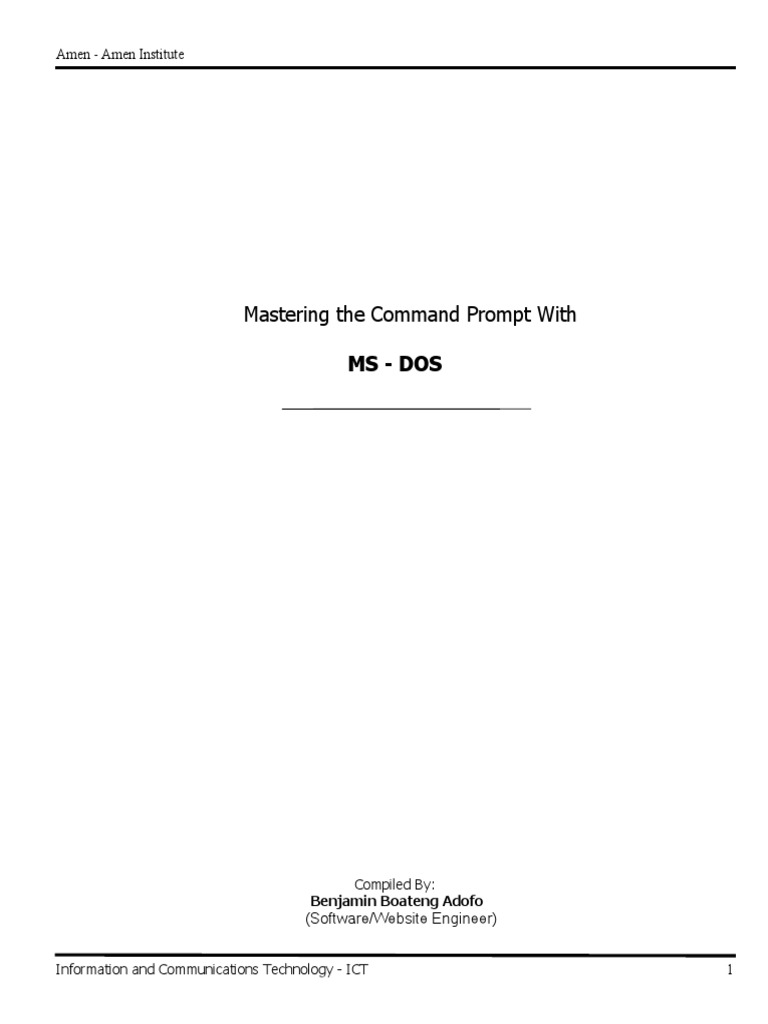 Mastering The Command Prompt With: Ms - Dos | PDF | Computer File | File System