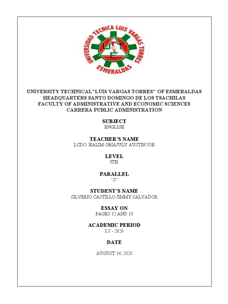 Jimmy Silverio Castillo - Homework Paginas 12 and 13 | PDF | Oxygen ...