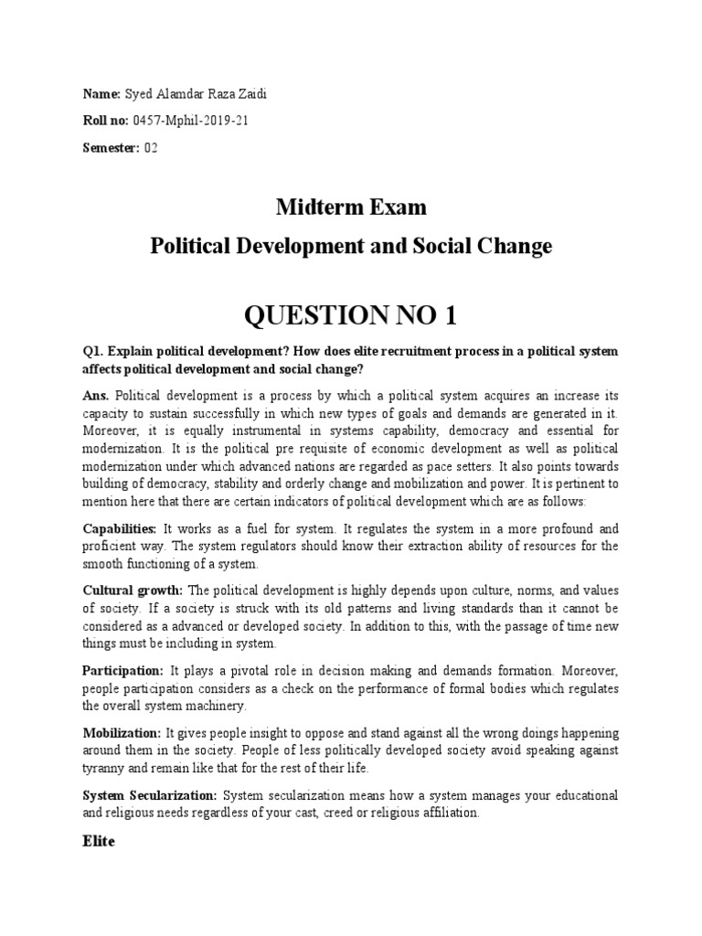 Political Development and Social Change | PDF | Economic Development ...
