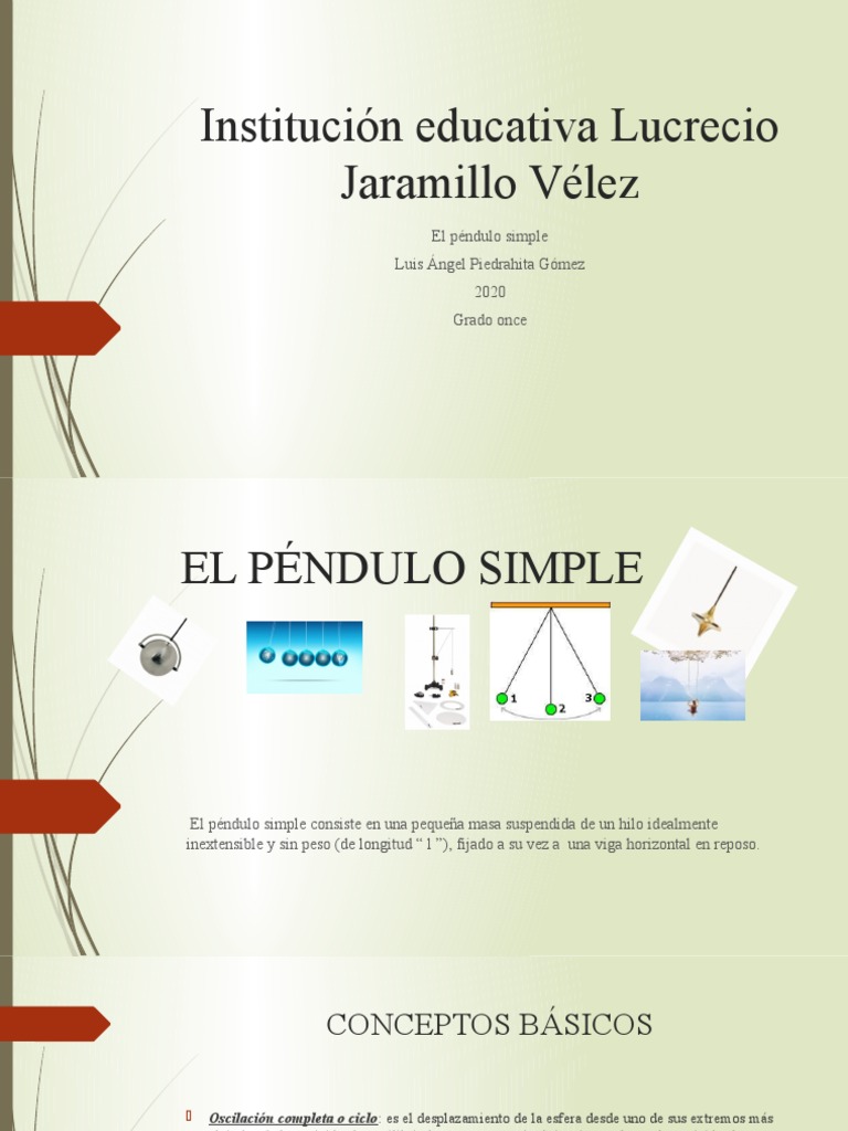 El Péndulo Simple | PDF | Péndulo | Oscilación