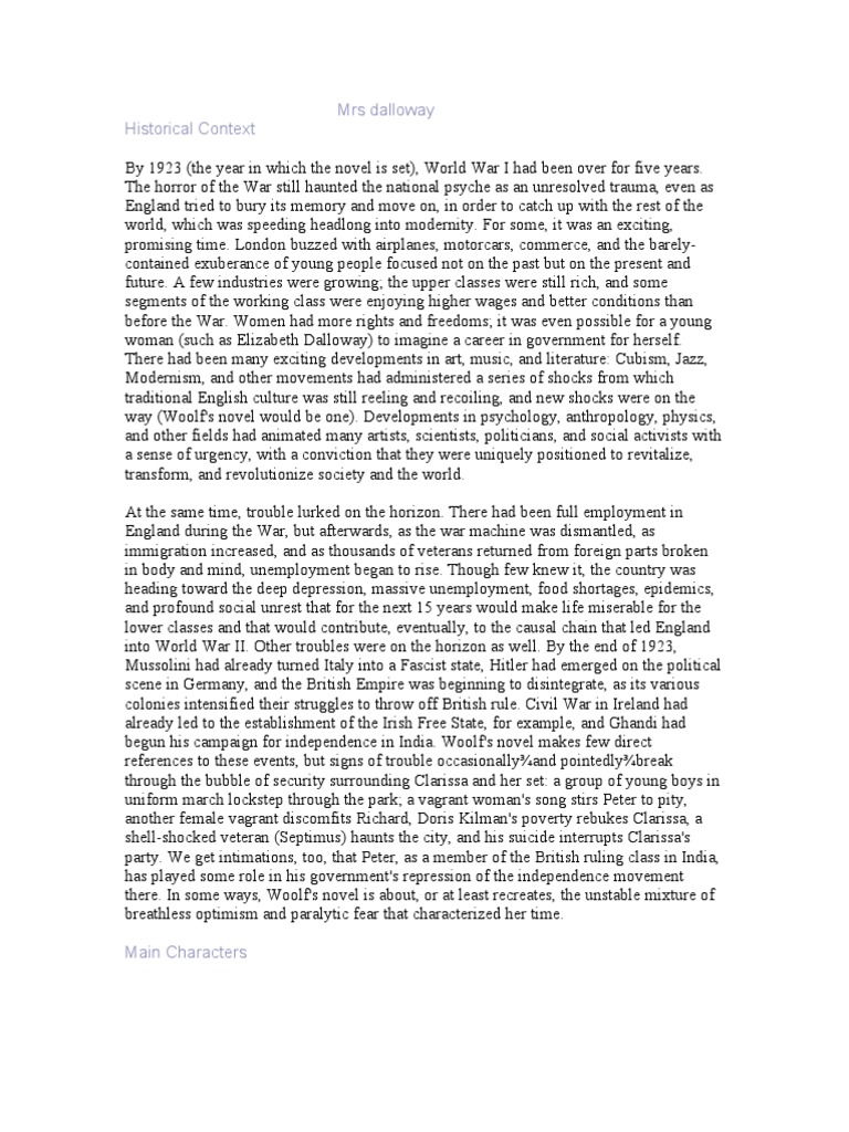 Mrs Dalloway | PDF | Mrs Dalloway | Psychology