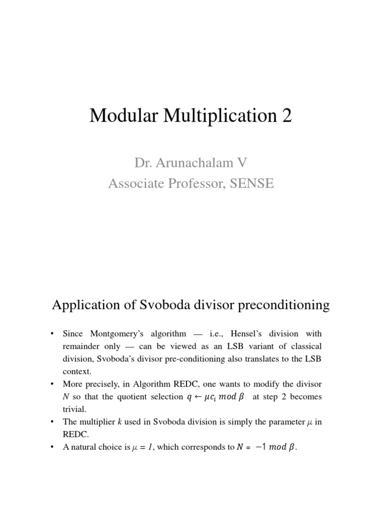 12 Modular Multiplication 2 PDF | PDF | Fast Fourier Transform ...