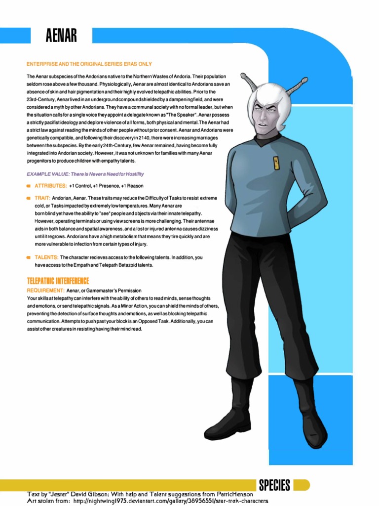 Star Trek Adventures - More Races PDF | PDF | Android (Robot) | Telepathy