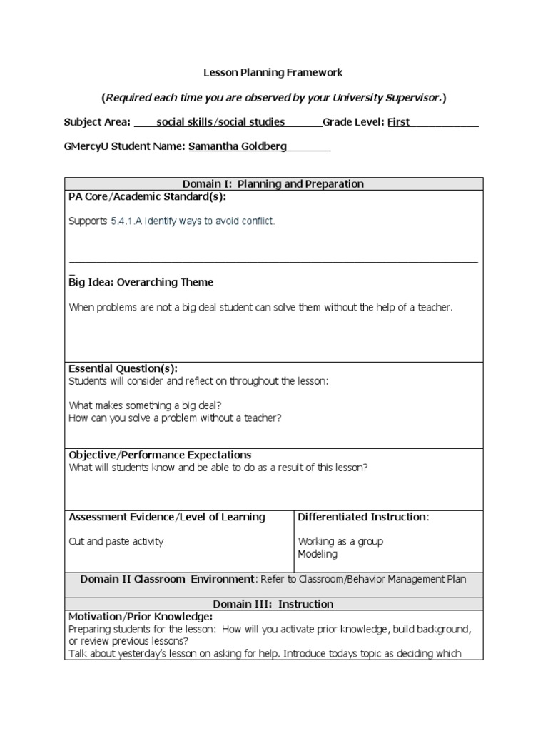 Big Deal Small Deal Lesson Plan | PDF | Teachers | Behavior Modification