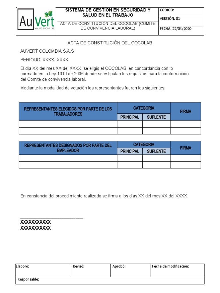 Acta de Constitución Del Cocolab | PDF