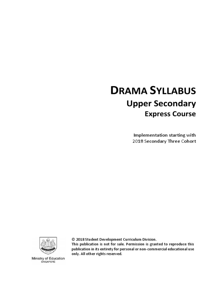 Drama Teaching and Learning Syllabus | PDF | Educational Assessment ...