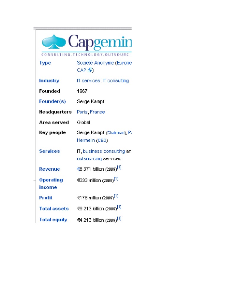 Capgemini | PDF | Companies | Business