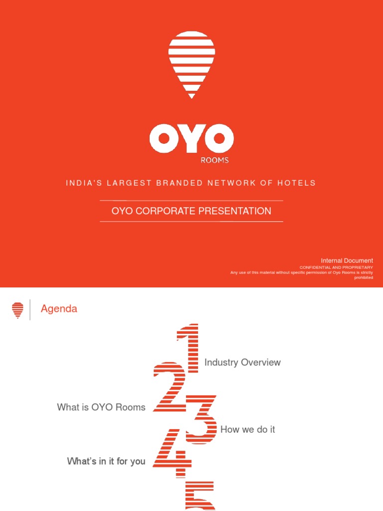Oyo Corporate Presentation: India'S Largest Branded Network of Hotels ...