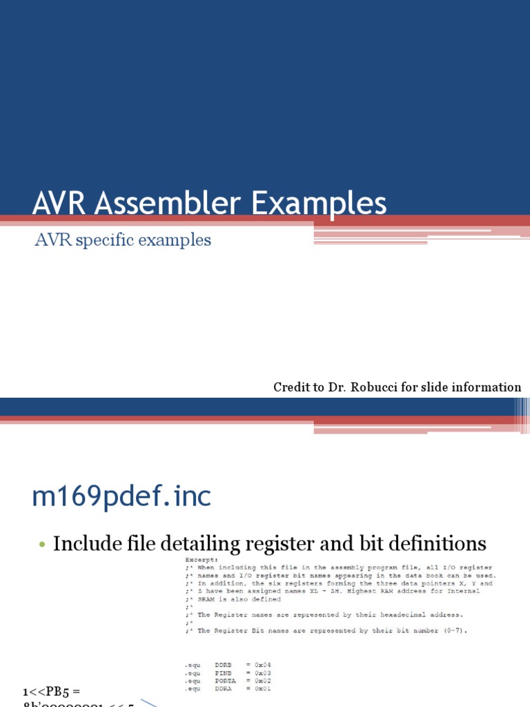AVR Assembler Examples | PDF | Assembly Language | Subroutine