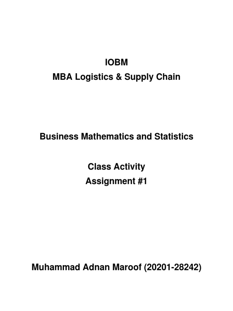 Iobm MBA Logistics & Supply Chain | PDF | Histogram | Statistics