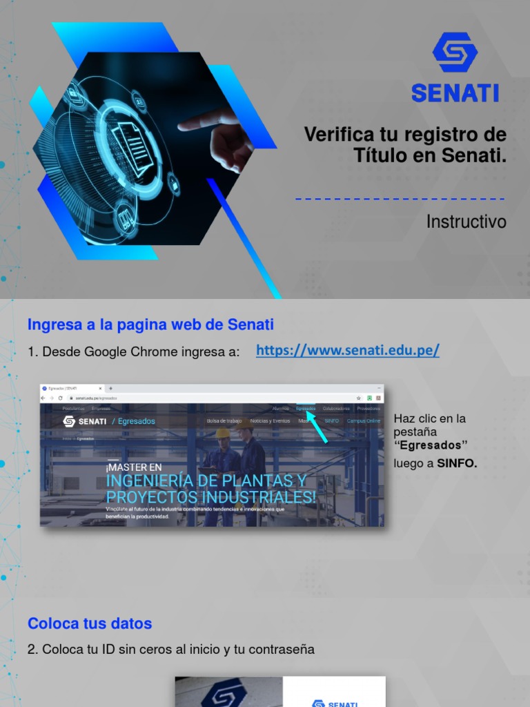 Verifica Tu Registro de Título en Senati | PDF