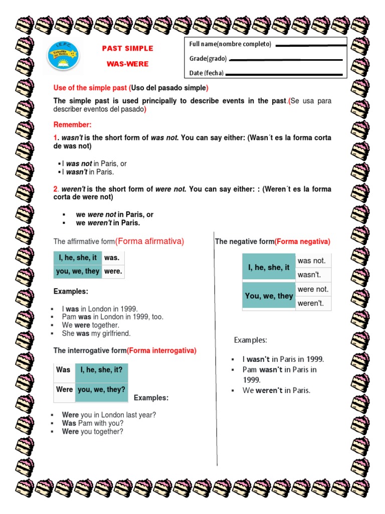 Past Simple (Verb To Be) | PDF | Semiotics | Syntax