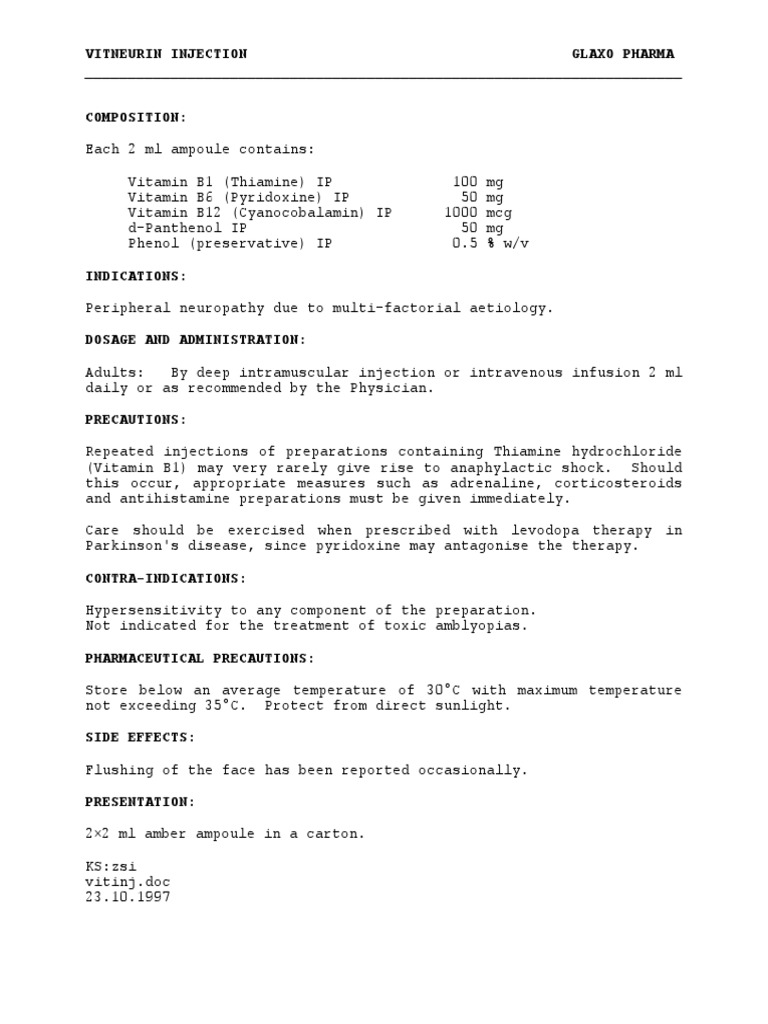 Vitneurin Injection PDF | PDF