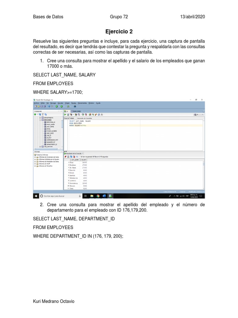 Consultas SQL para Empleados y Salarios | PDF | Labor | Empleo