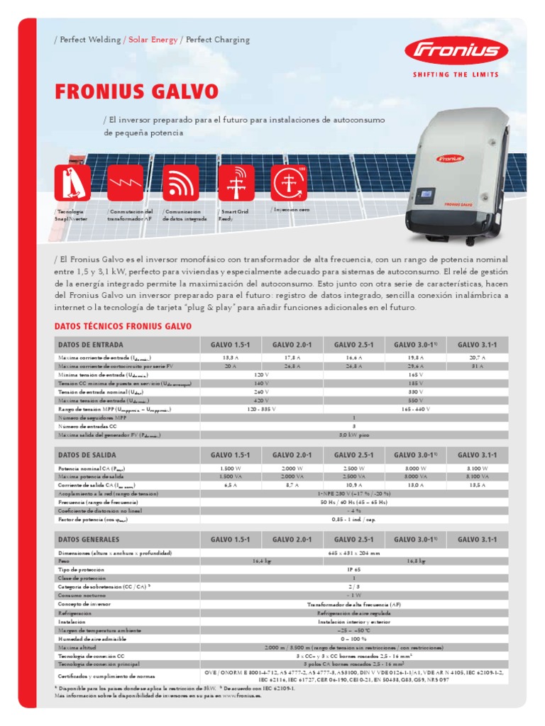 Fronius Galvo PDF | PDF | Transformador | Poder (Física)