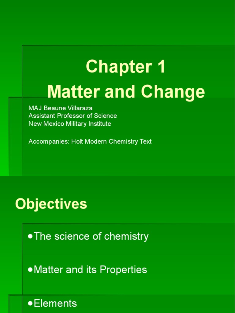 Overview of Matter and Change | PDF | Chemical Substances | Matter