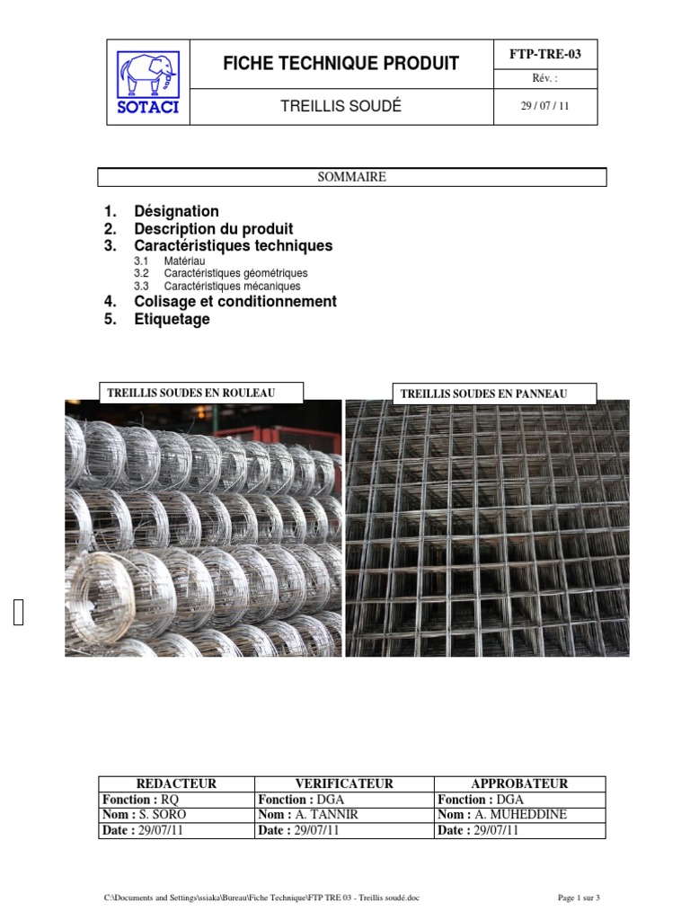 Fiche Technique Produit: 1. Désignation 2. Description Du Produit 3 ...