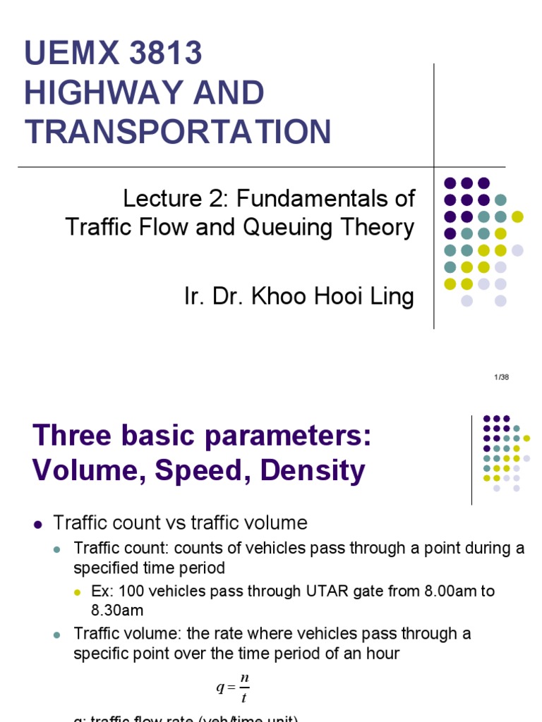 Fundamentals of Traffic Flow and Queuing Theory: An Introduction to the Key Concepts of Volume ...