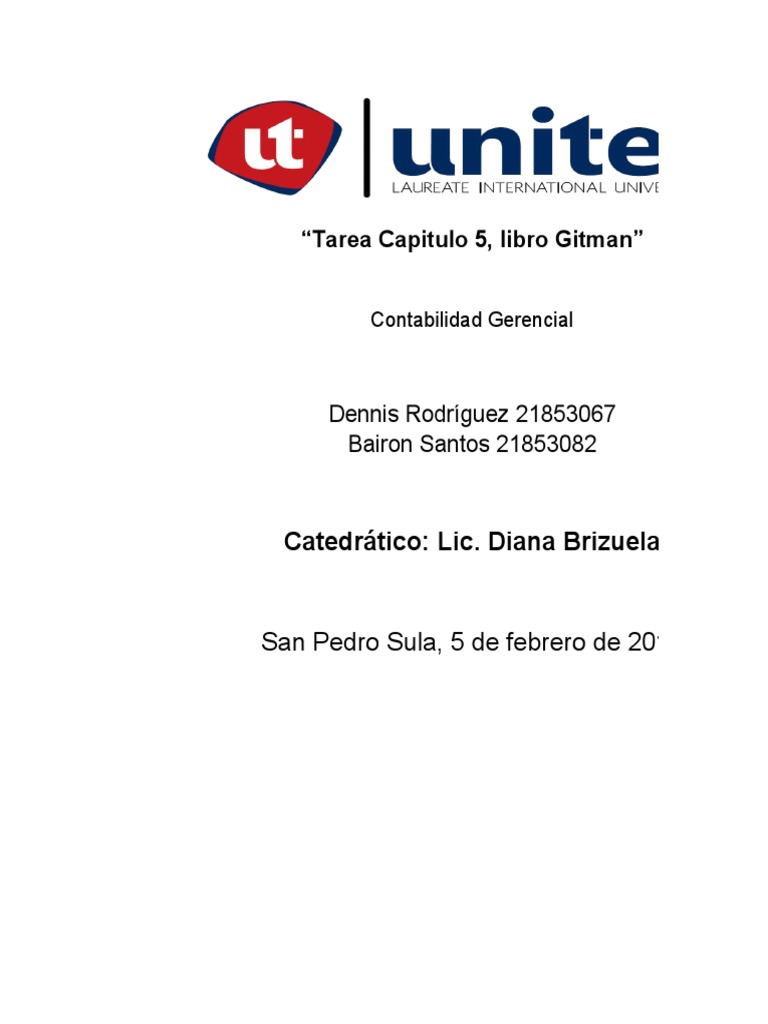 Tarea Capítulo 5: Libro Gitman | PDF | Responsabilidad (contabilidad ...
