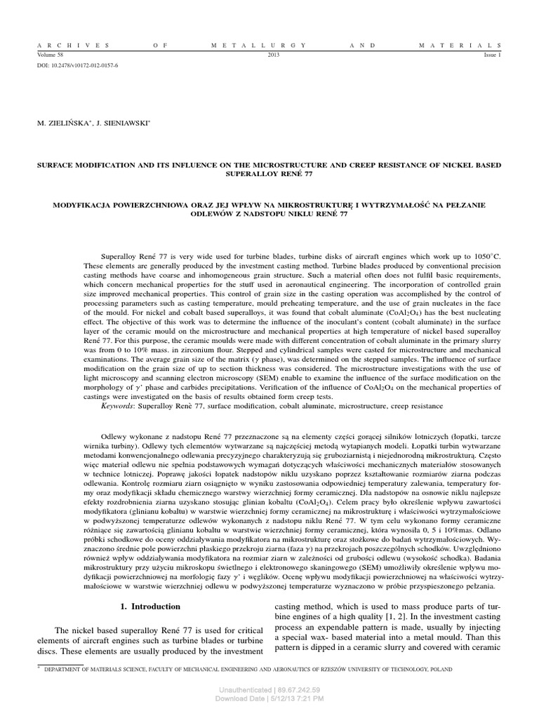 3 Surface Modification and Its Influence On The Microstructure and ...