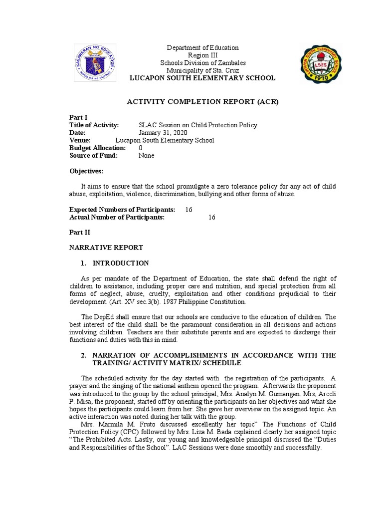 ACR Child Protection Policy | PDF | Child Protection | Teachers