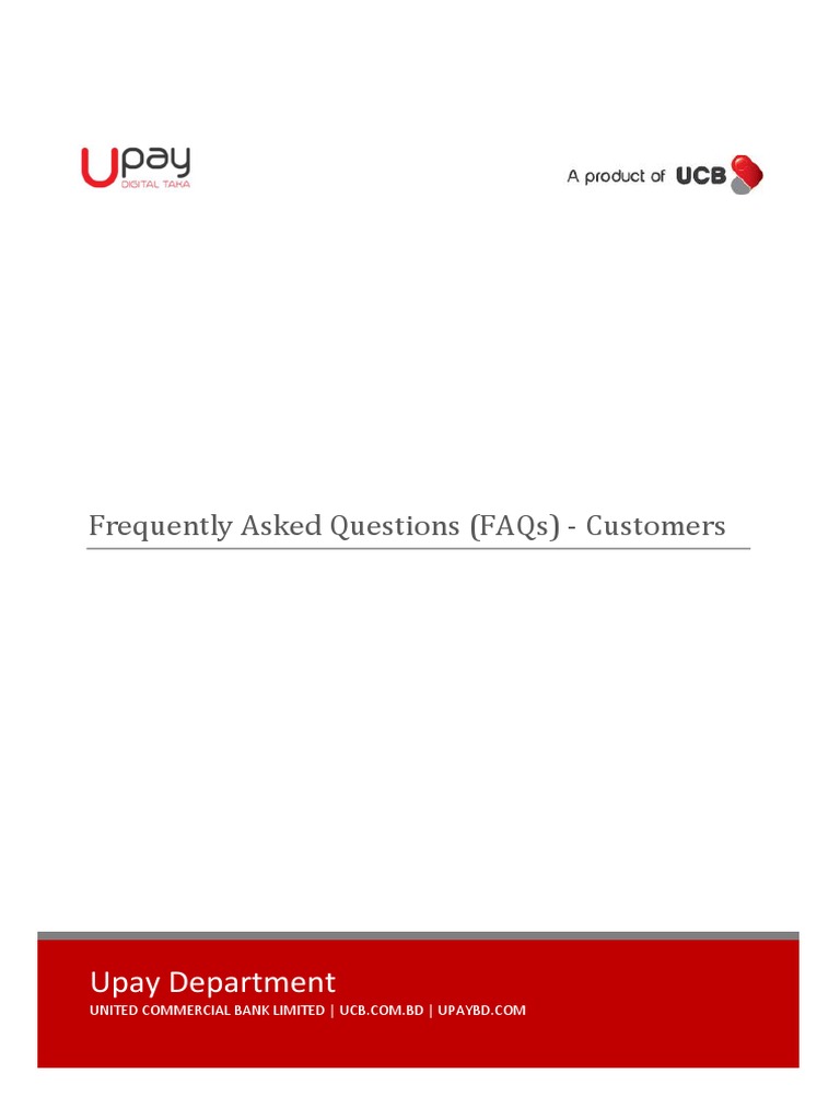 Upay Department: Frequently Asked Questions (Faqs) - Customers | PDF | Password | Debit Card