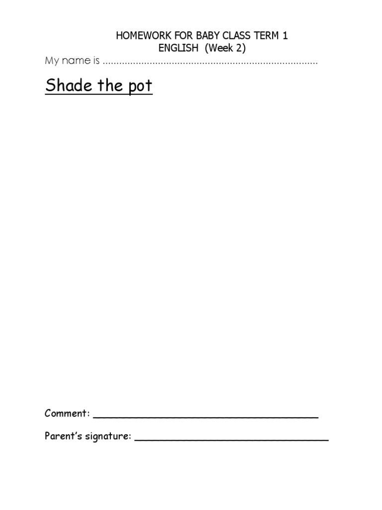 Baby Class Homework Term 1 | PDF | Education Reform | Education Issues