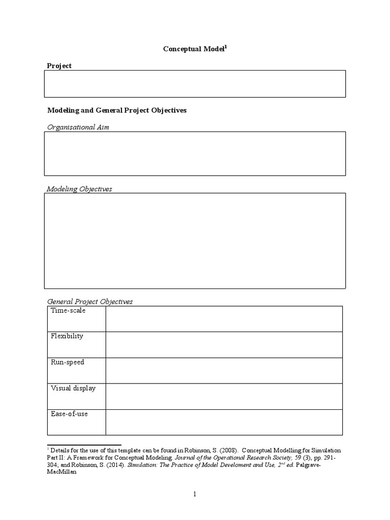 Conceptual Model Template for Simulation | PDF | Conceptual Model ...