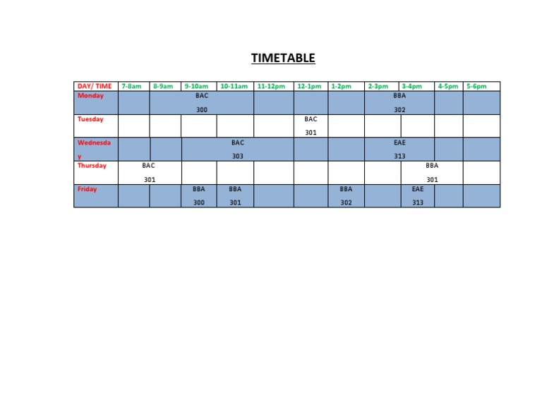 BAC Class Schedule 2025 | PDF