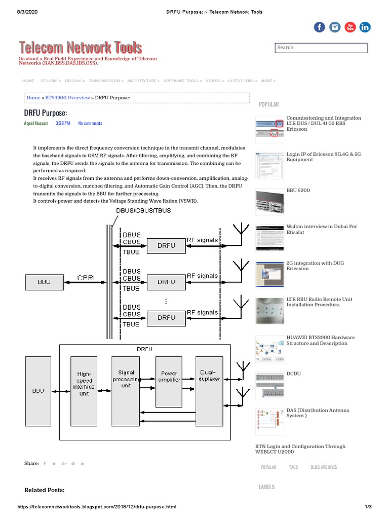 DRFU Purpose - Telecom Network Tools | PDF | 4 G | Telecommunication