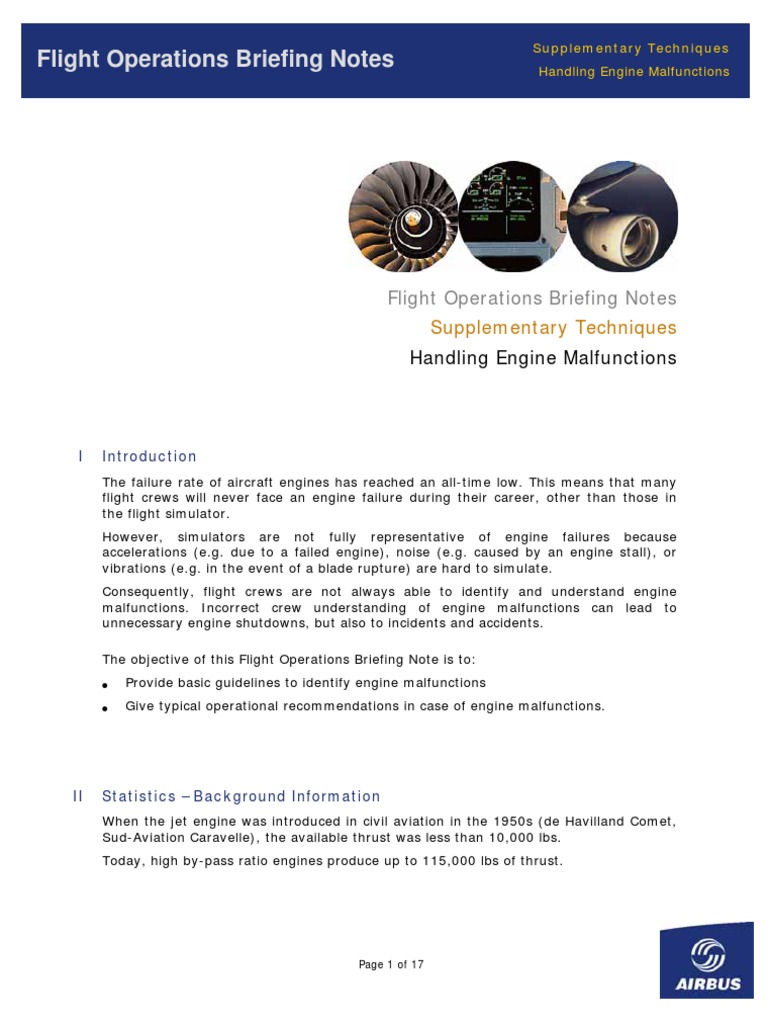 Engine Malfunction Handling Guide | PDF | Turbine Engine Failure | Aviation