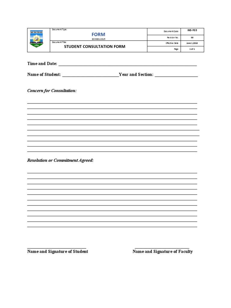 Student Consultation Form | PDF | Written Communication | Computing