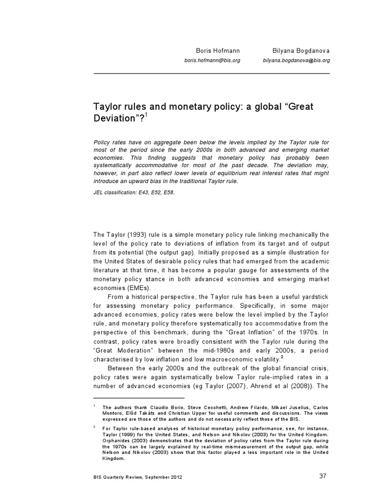 Taylor Rules and Monetary Policy PDF | PDF | Taylor Rule | Monetary Policy