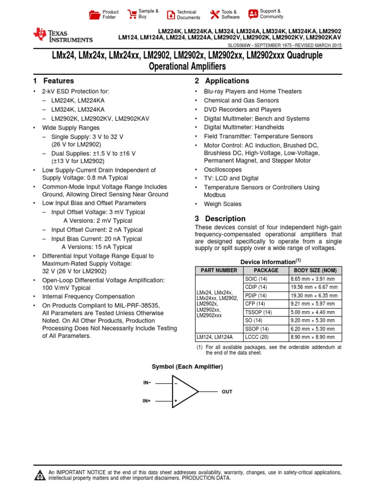 lm324 PDF | PDF | Electrostatic Discharge | Amplifier