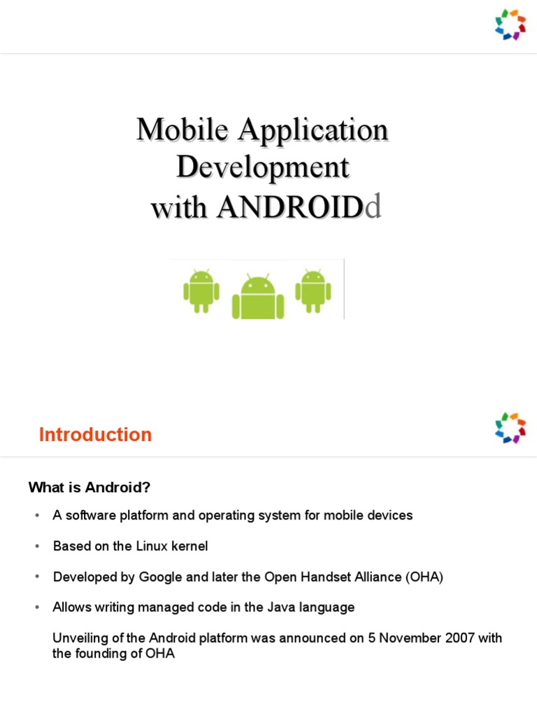 Introduction To Android | PDF | Android (Operating System) | Virtual Machine