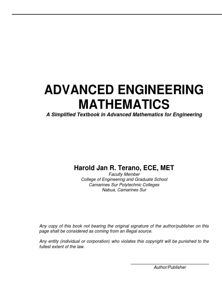 Advanced Engg Math PDF | PDF | Power Series | Complex Number