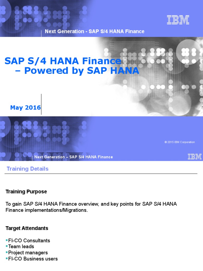 S4 HANA FINANCE - TRAINING - 28-30th Sept - Final | PDF | Sap Se ...