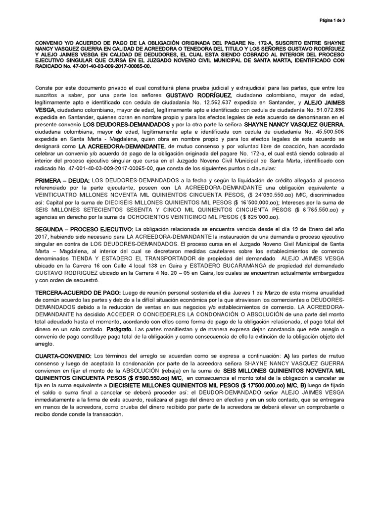 Acta Convenio de Pago - Proc. Ejecutivo | PDF | Pagos | Gobierno