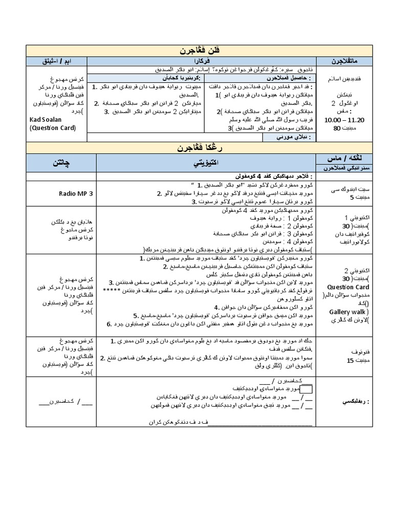 Contoh RPH PAK21 Sirah - Saidina Abu Bakar | PDF