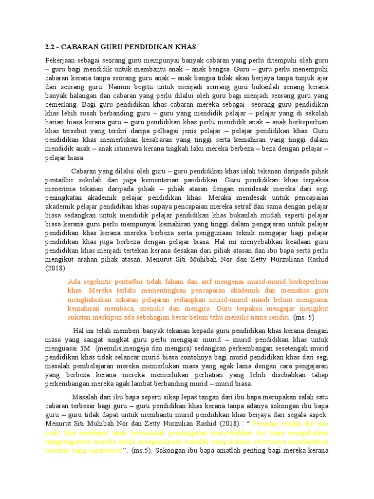 2.2 - Cabaran Guru Pendidikan Khas | PDF