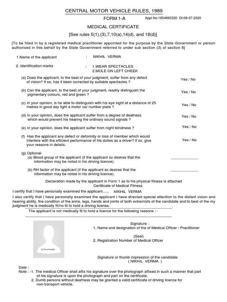 License Form 1a | PDF | Driver's License | License