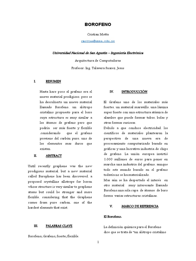 Borofeno Paper | PDF | Boro | Grafeno
