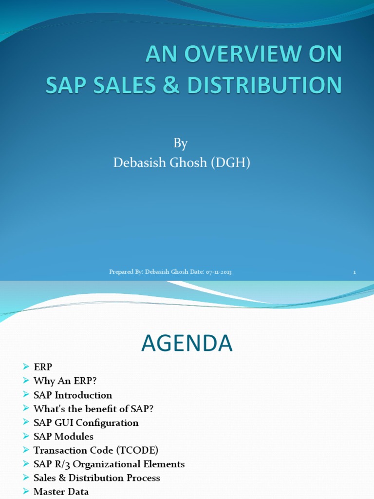 An Overview On Sap SD | Download Free PDF | Enterprise Resource ...