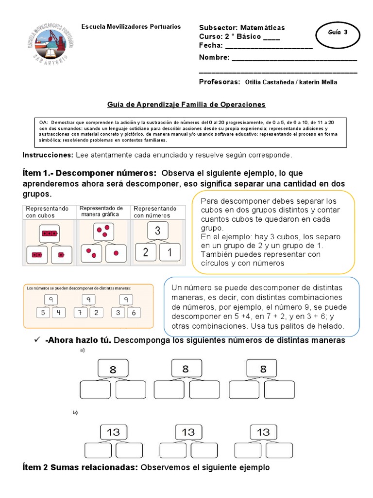 Guía Matemáticas Segundo Básico Pdf Aprendizaje Enseñanza De