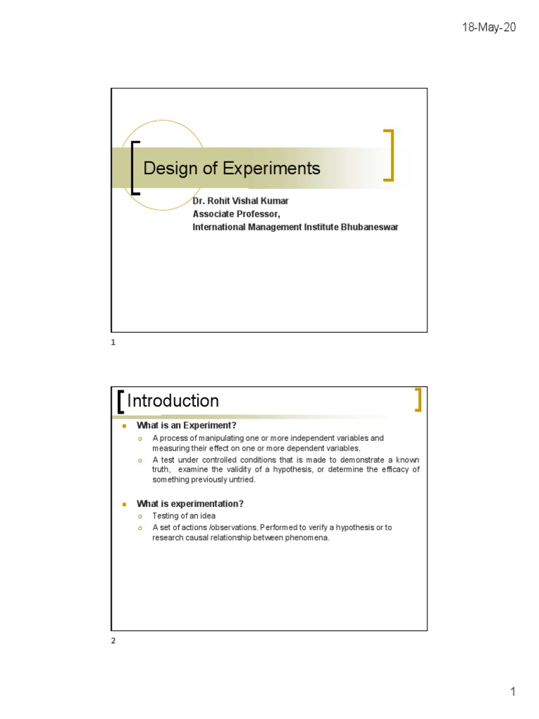 S08-09 Experimental Designs | PDF | Experiment | Design Of Experiments