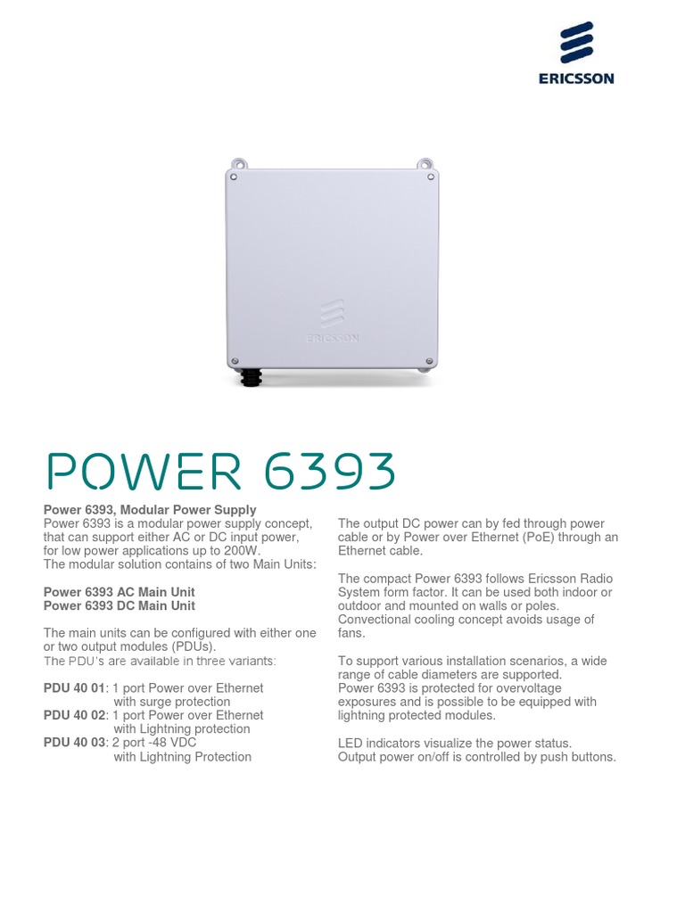 Power 6393: Power 6393, Modular Power Supply | PDF | Power Supply ...