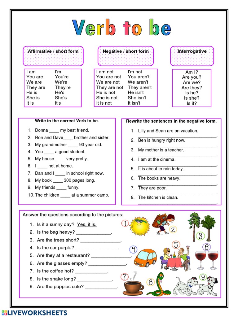 4 Verb To Be Affirmative, Negative, Questions PDF | PDF | Linguistic ...