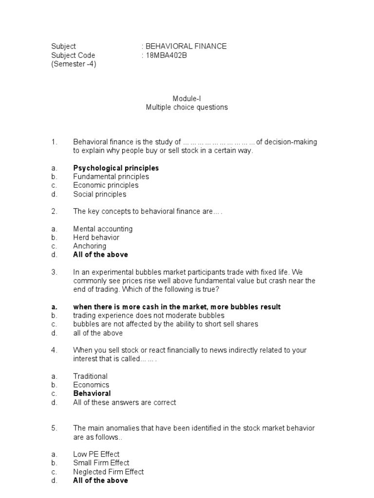 Behavioral Finance | PDF | Behavioral Economics | Net Income